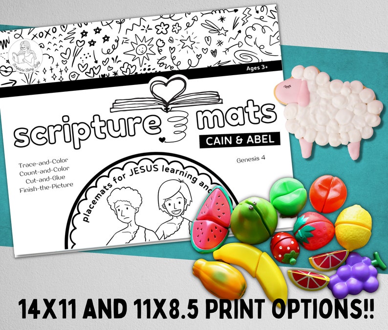 Cain & Abel 8 Scripture Activity Place Mats | Genesis 4 | Kids Table ...