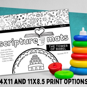 Tower of Babel 8 Scripture Activity Place Mats Genesis 11: 1-9 ...
