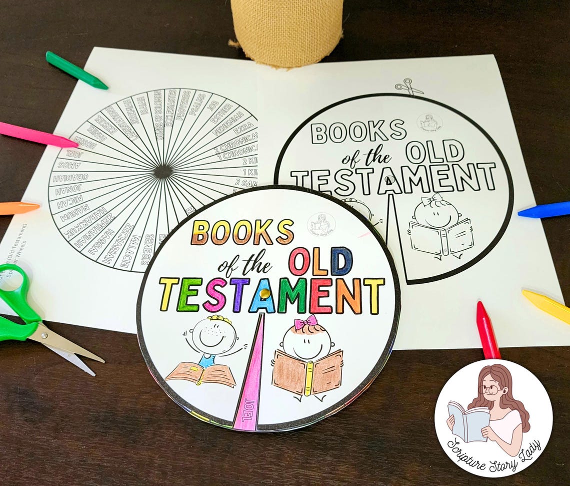 Books of the Bible: Old & New Testament Coloring Spinner Wheels - Bible ...