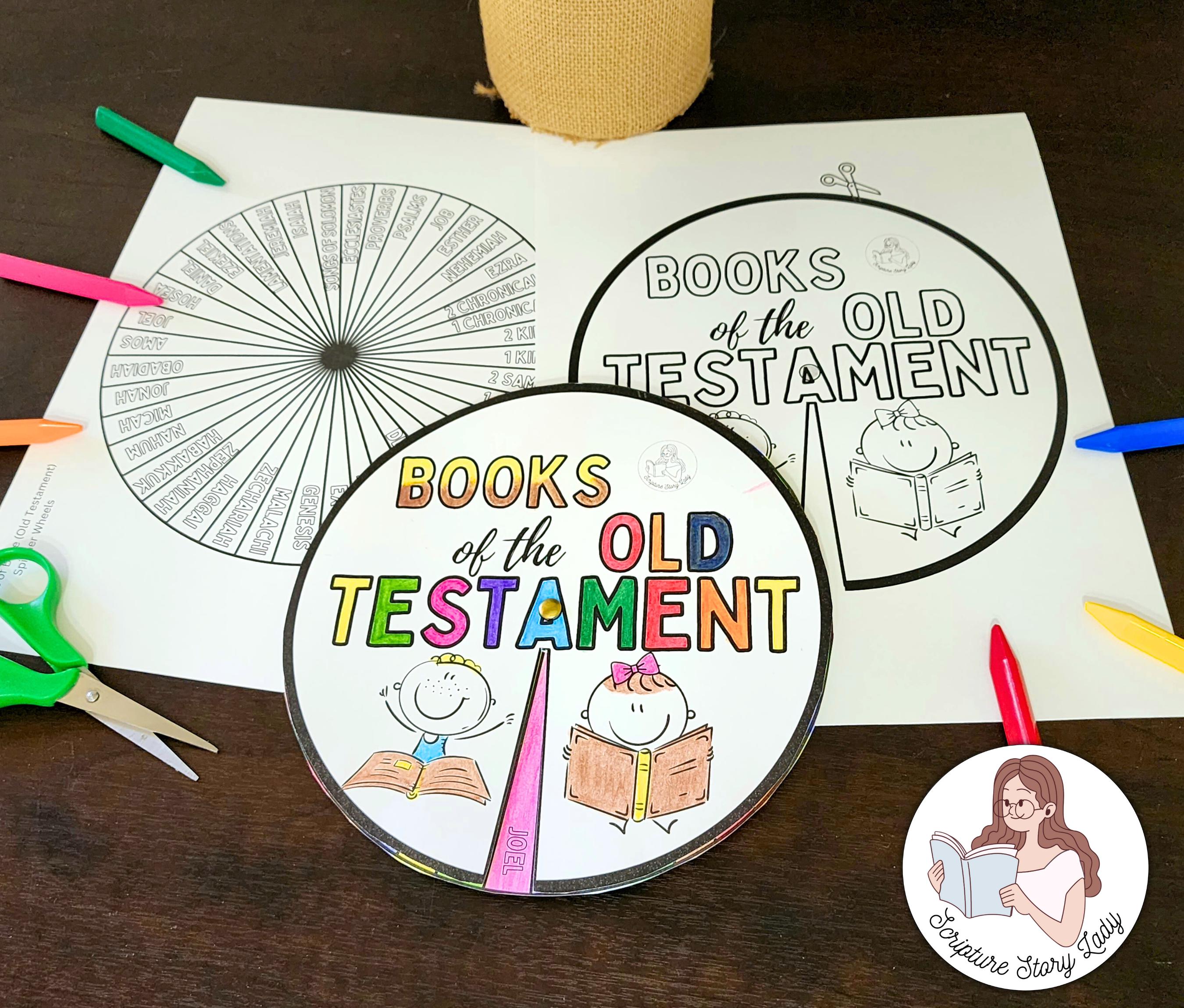 Books of the Bible: Old & New Testament Coloring Spinner Wheels - Bible ...