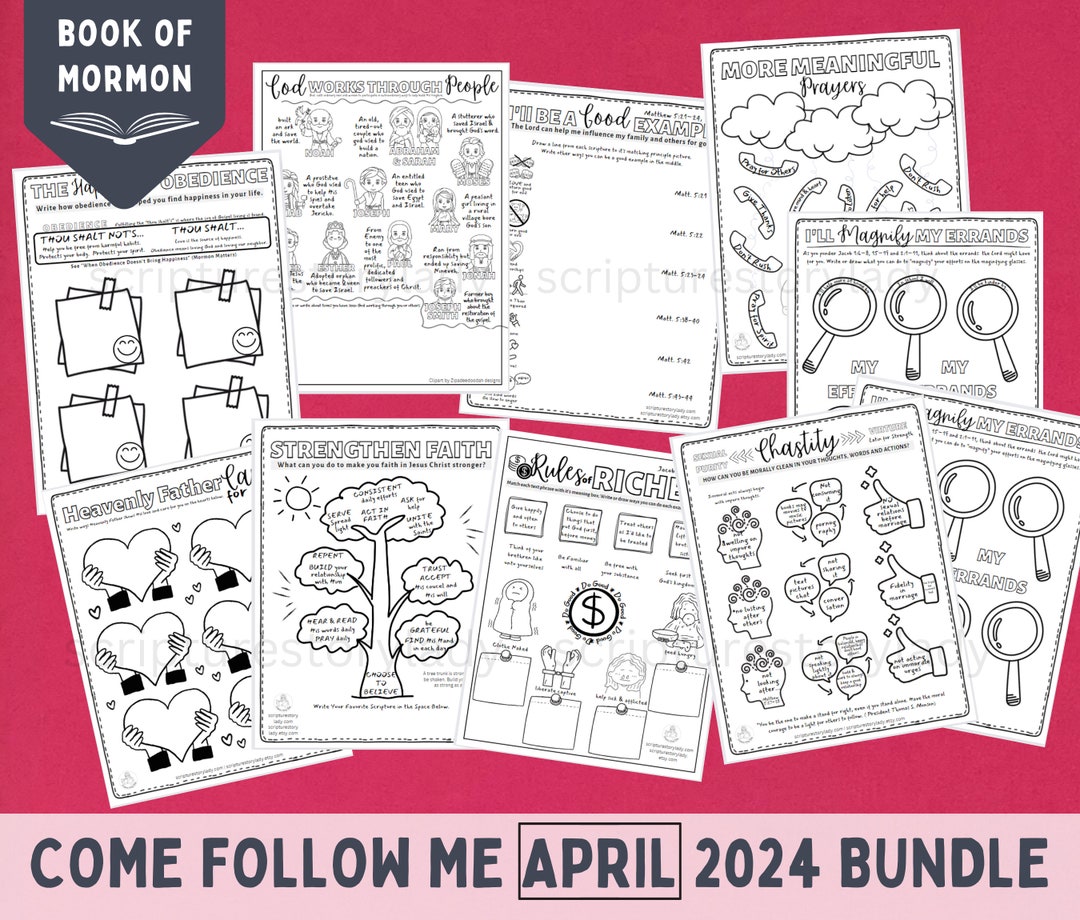 Come Follow Me 2024 Book of Mormon APRIL Bundle, Jacob 1-7, Enos ...