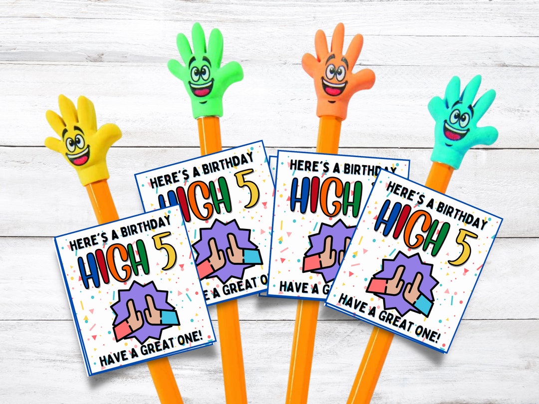 High Five Birthday Gift Tag | Elementary Student Gift, Teacher Gift ...