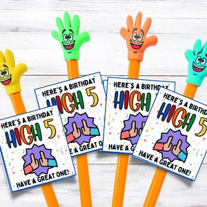 High Five Birthday Gift Tag | Elementary Student Gift, Teacher Gift ...