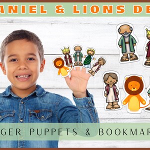 Daniel and the Lions Den Finger Puppets and Bookmark Handouts - Etsy