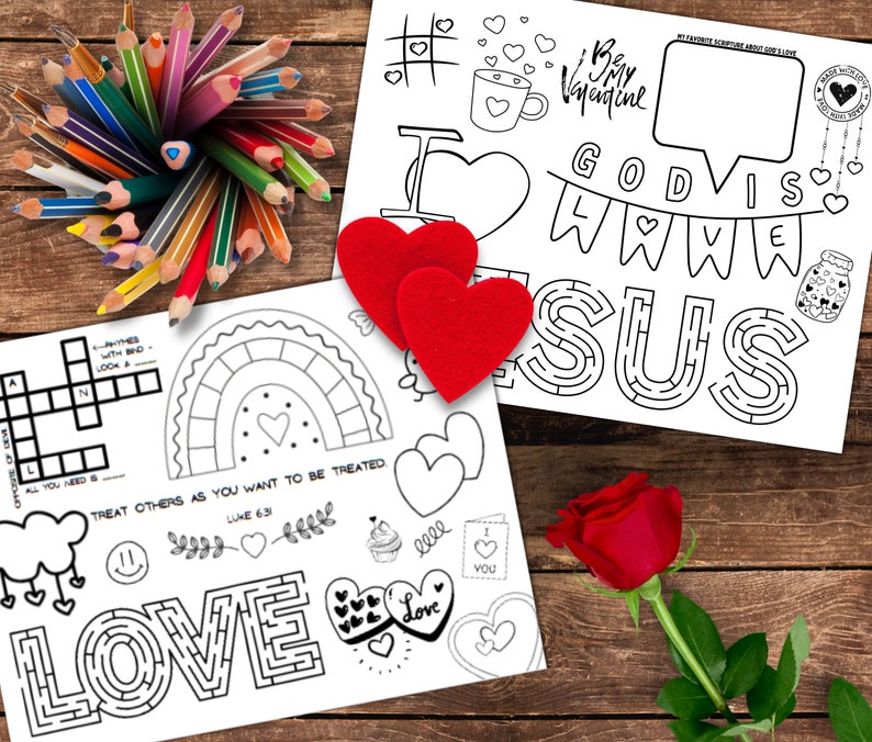Christian Valentine's Kids Activity Coloring Pages | God is Love ...