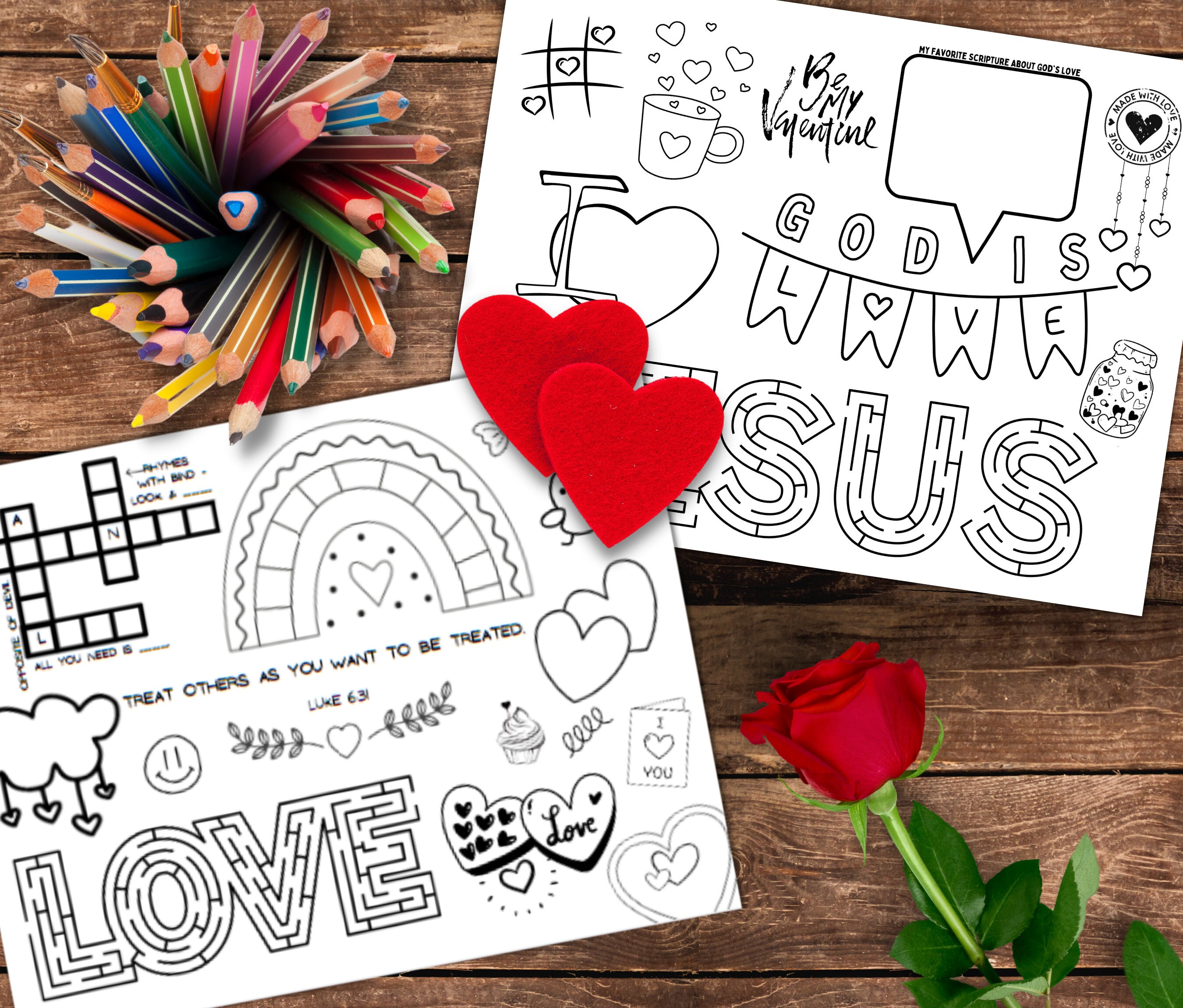 Christian Valentine's Kids Activity Coloring Pages God is Love ...