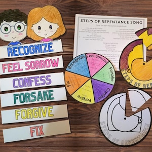 8 R's of Repentance Spinner Wheel & Coloring Page (mosiah 26:30) - LDS ...