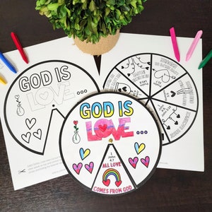 God is Love Spinner Wheel Craft & Coloring Page - Kids Bible Printables ...