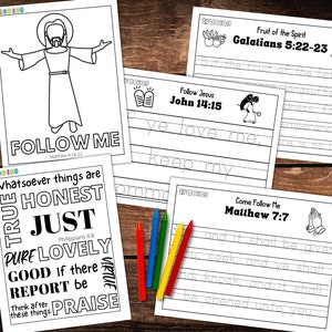 Following Jesus Activity Bundle | Kids Bible Printable Folder Game ...