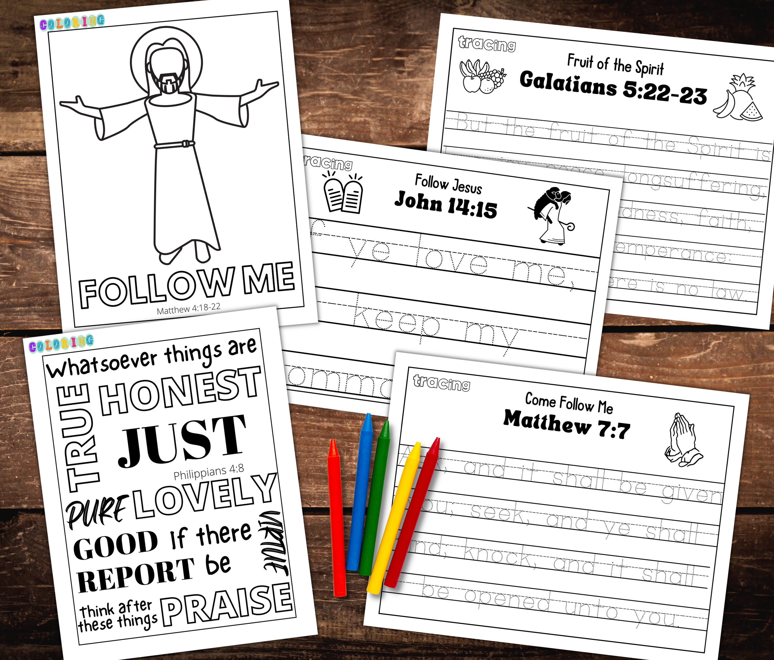 Following Jesus Activity Bundle Kids Bible Printable Folder Game ...