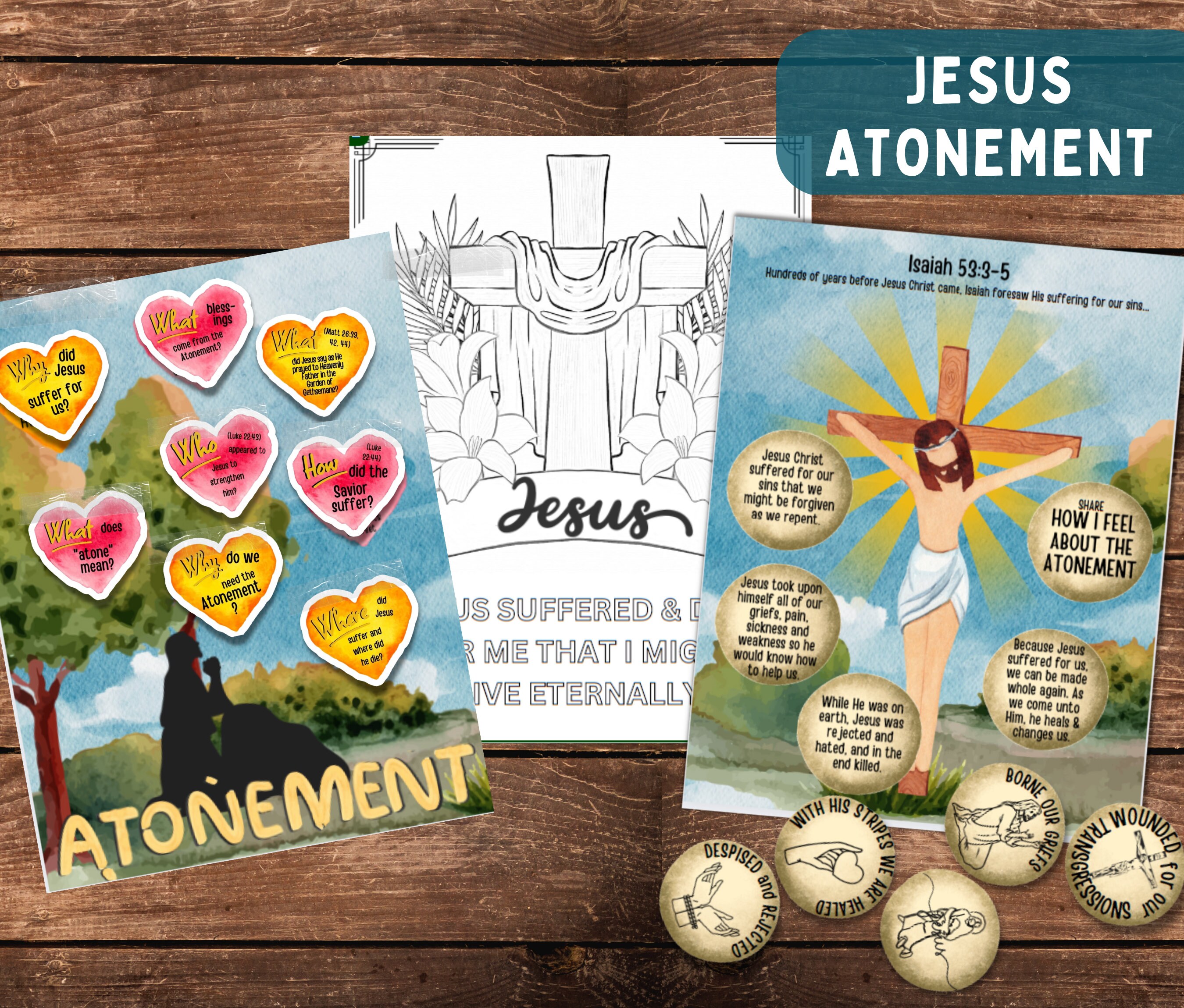 Jesus Easter Kids Craft Mega Bundle: Atonement Folder Game & Coloring ...