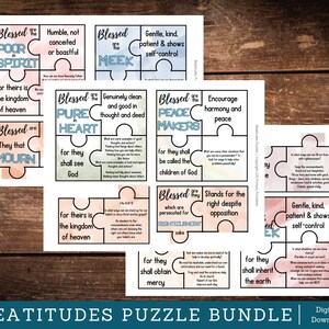 Sermon on the Mount Beatitudes Puzzles, Matthew 5 Luke 6, Kids Bible ...