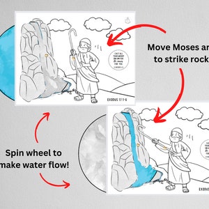 Kids Bible MOSES Printables: Moses Strikes Rock (exod. 17) Craft ...