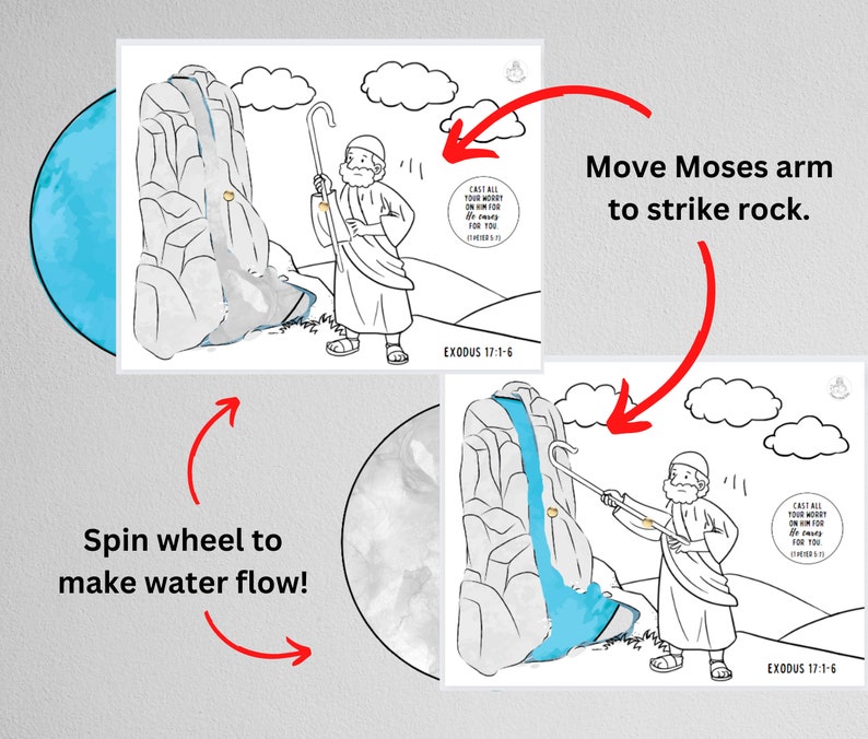 Kids Bible MOSES Printables: Moses Strikes Rock (exod. 17) Craft ...