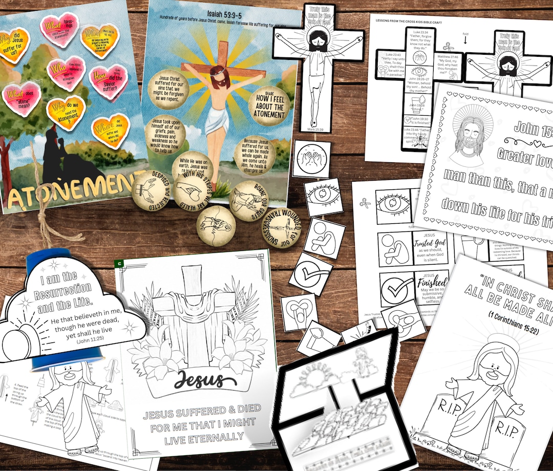 Jesus Easter Kids Craft Mega Bundle: Atonement Folder Game & Coloring ...