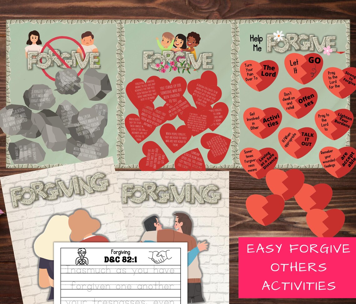 Forgiving Forgiveness LDS Folder Game, Scripture Trace, Forgive/not ...