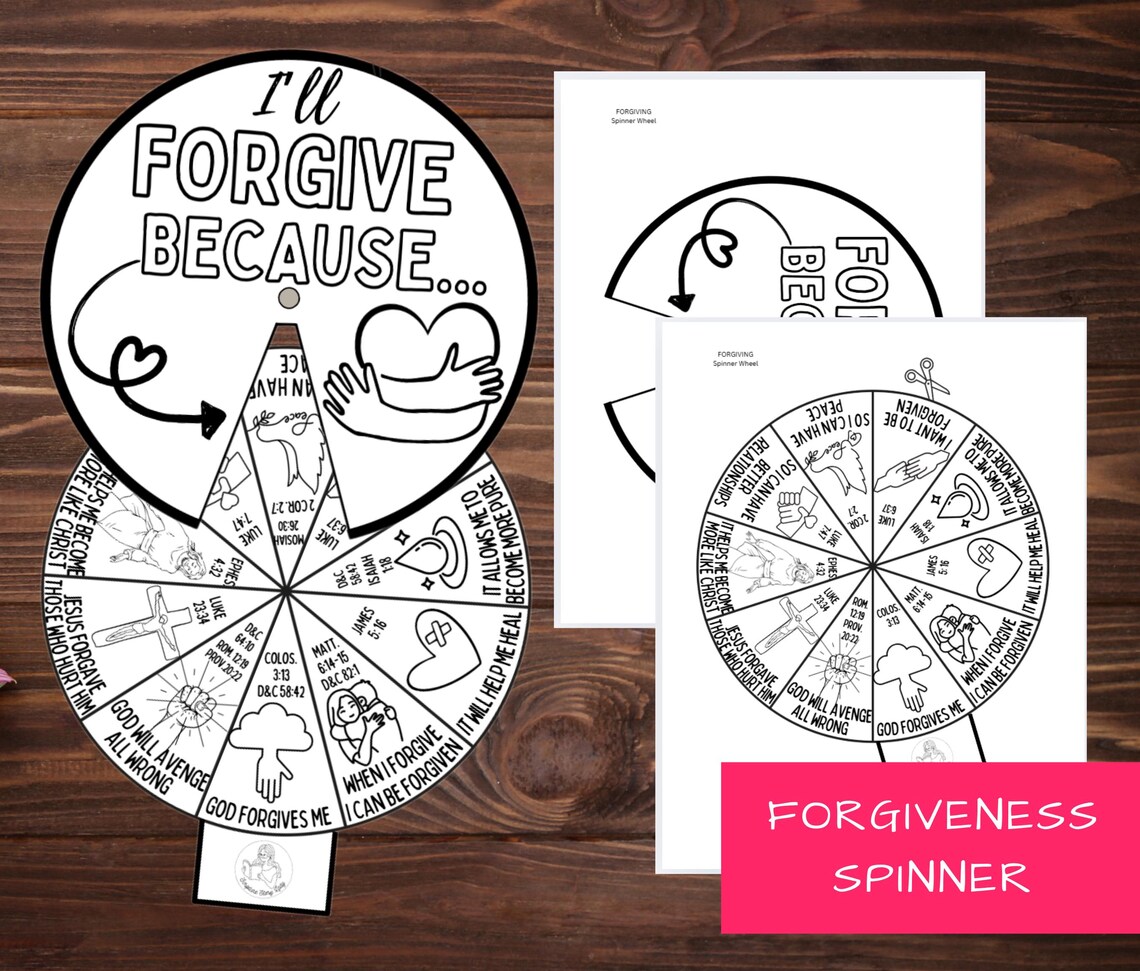 Forgiveness Mobile & Spinner Wheel Crafts, LDS Come Follow Me, Primary ...