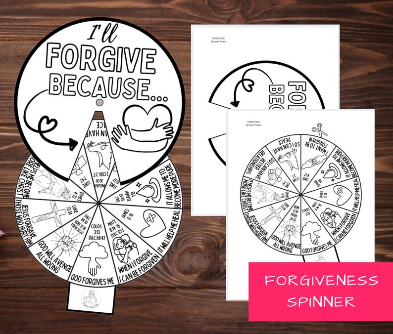 Forgiveness Mobile & Spinner Wheel Crafts, LDS Come Follow Me, Primary ...