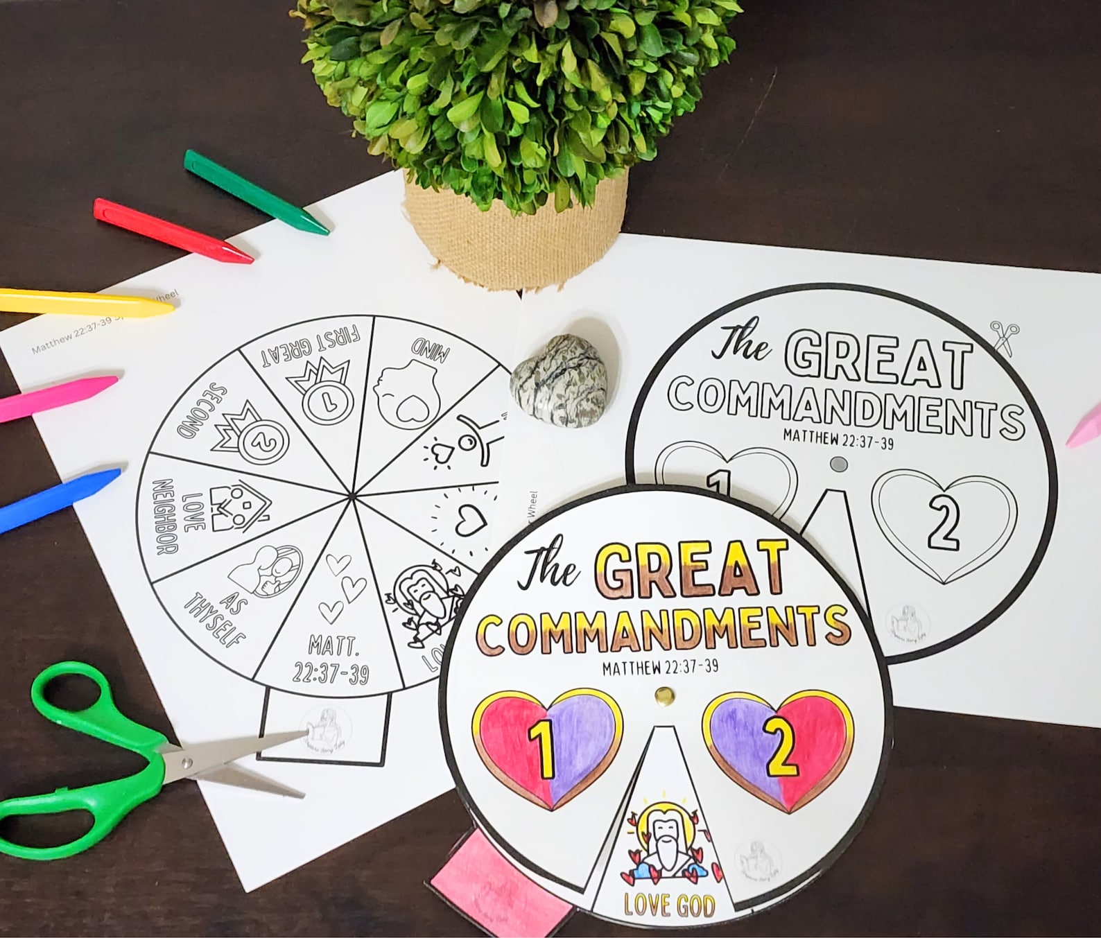 Great Commandments - Matt 22:37-39 - Coloring Bible Printables ...