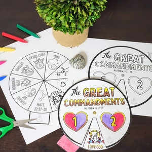 Great Commandments - Matt 22:37-39 - Coloring Bible Printables ...