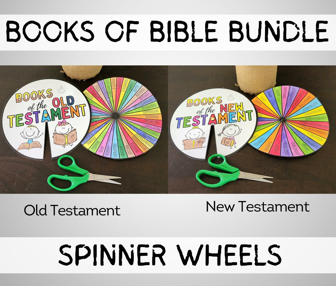 Books of the Bible: Old & New Testament Coloring Spinner Wheels Bible ...
