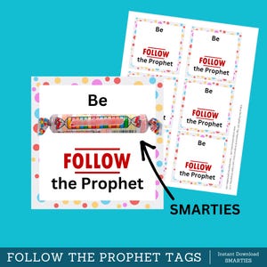 Be a Smartie, Follow the Prophet Handout Tags, LDS Come Follow Me ...