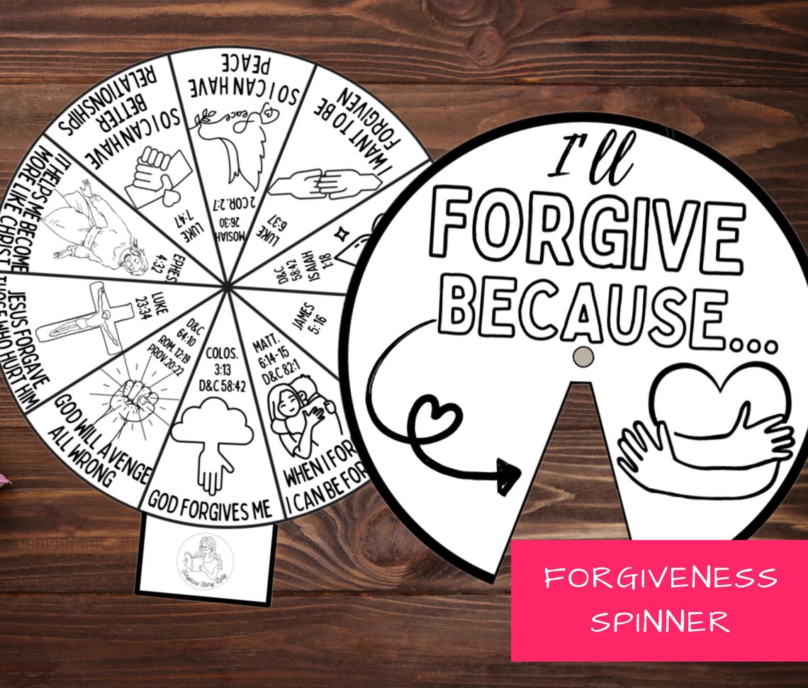 Forgiveness Mobile & Spinner Wheel Crafts, LDS Come Follow Me, Primary ...