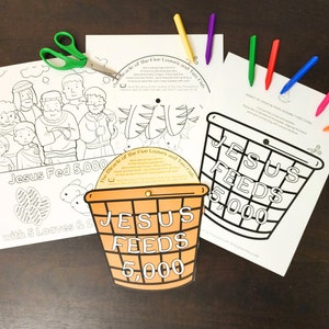 Jesus Feeds the 5000 Miracle of Loaves and Fishes Kids Bible Craft ...