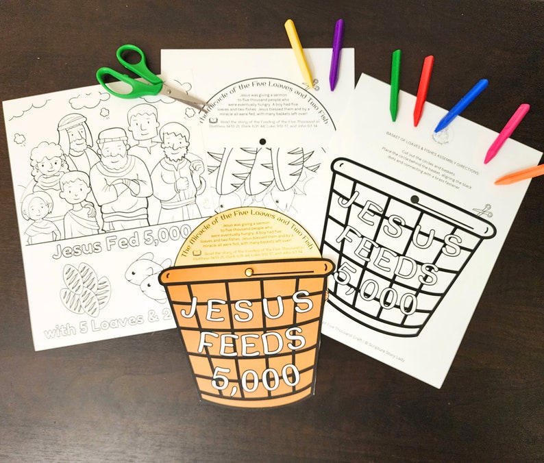 Jesus Feeds the 5000 Miracle of Loaves and Fishes Kids Bible Craft ...