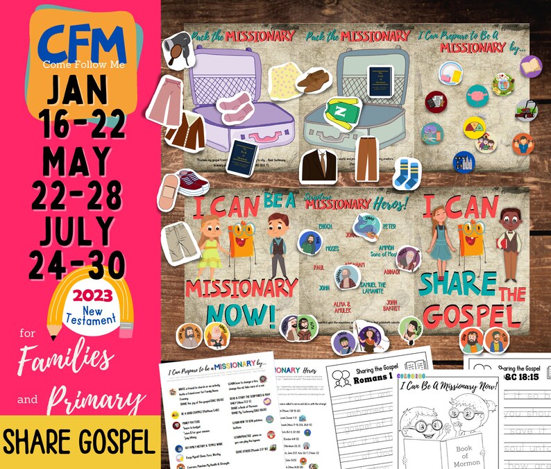 Missionary Activity Bundle: Folder Game, Scripture Trace & Coloring ...