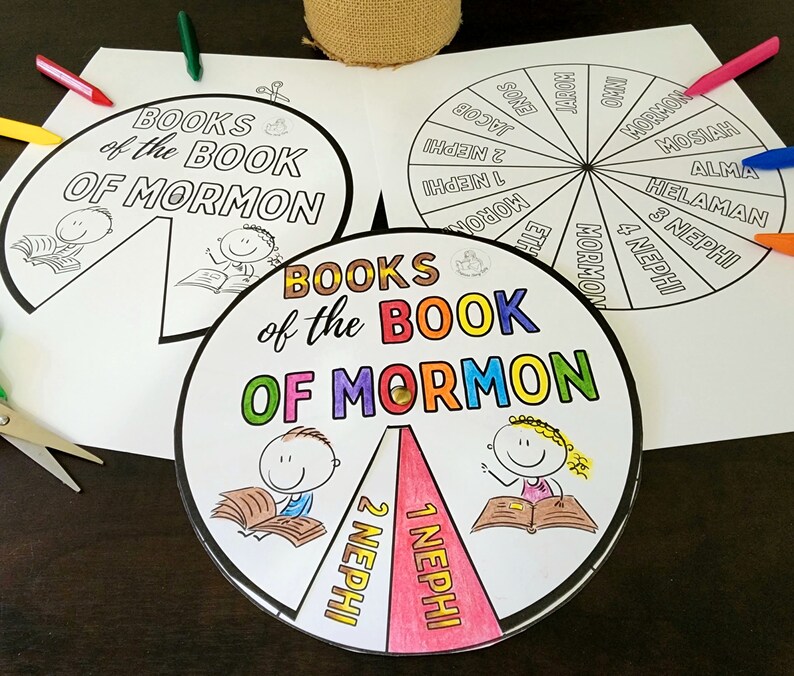 Books of the Book of Mormon Coloring Spinner Wheel LDS Primary Craft ...
