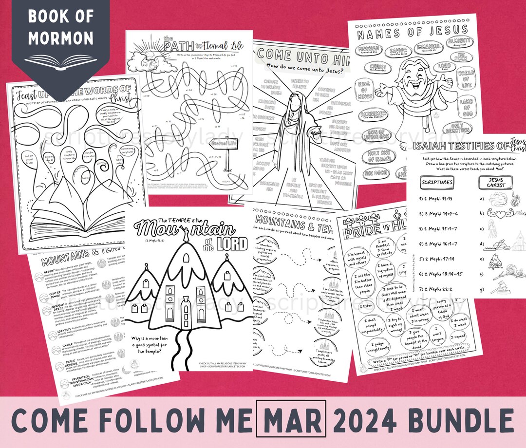 Come Follow Me 2024 Book of Mormon MARCH Bundle 2 Nephi - Etsy Australia