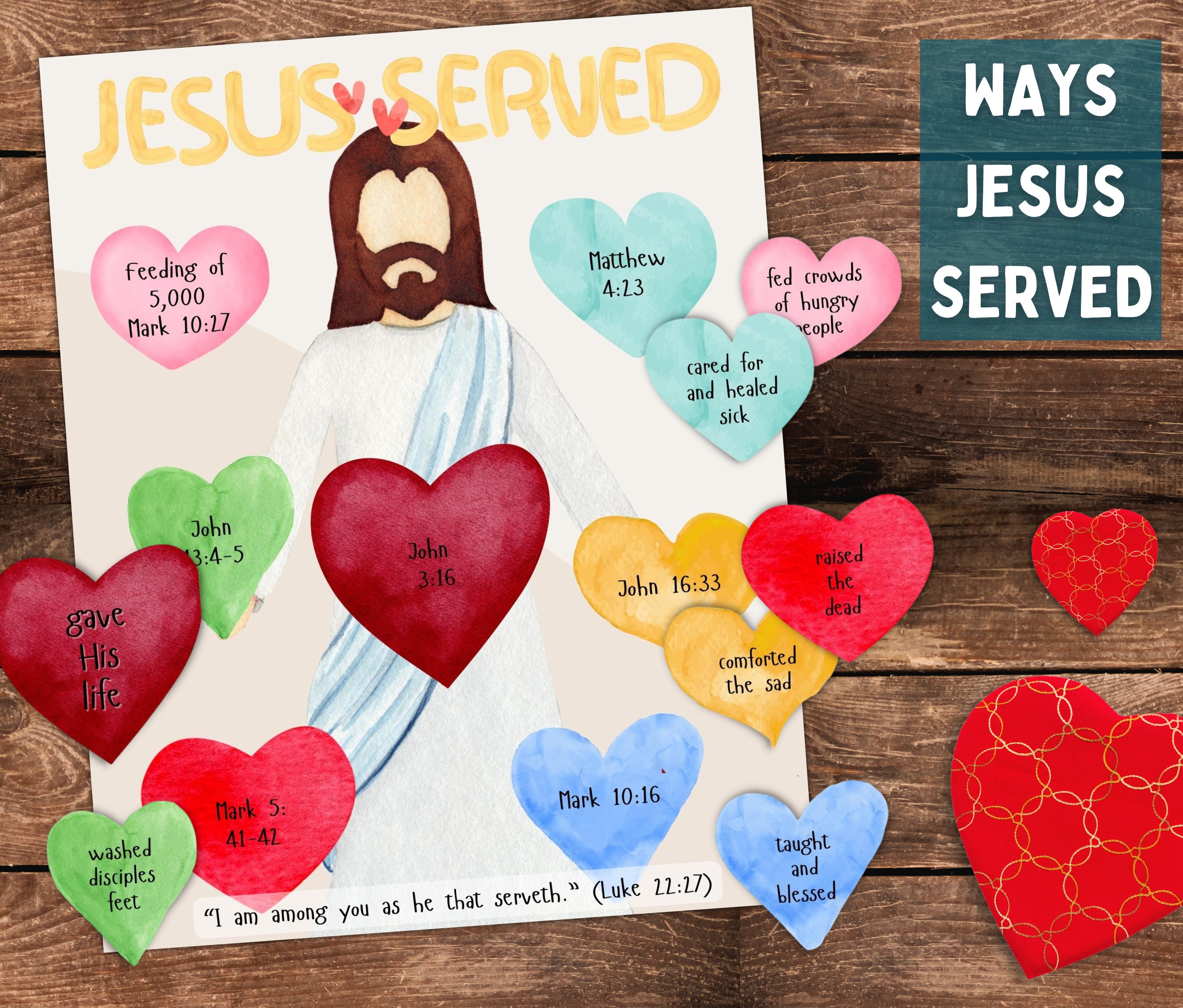 Service Scavenger Hunt, Jesus Served Play Mat, Service Kids Activity ...