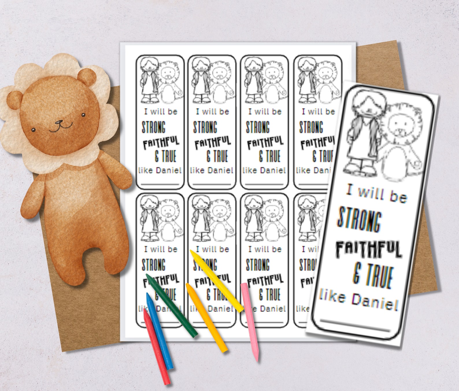 Daniel and the Lions Den Finger Puppets and Bookmark Handout bible ...