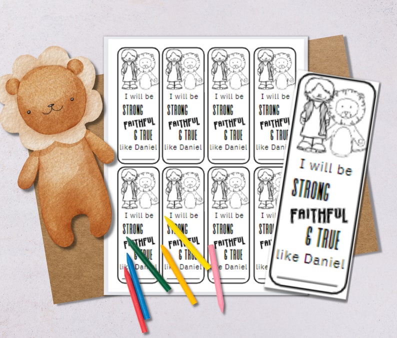 Daniel and the Lions Den Finger Puppets and Bookmark Handout (bible ...