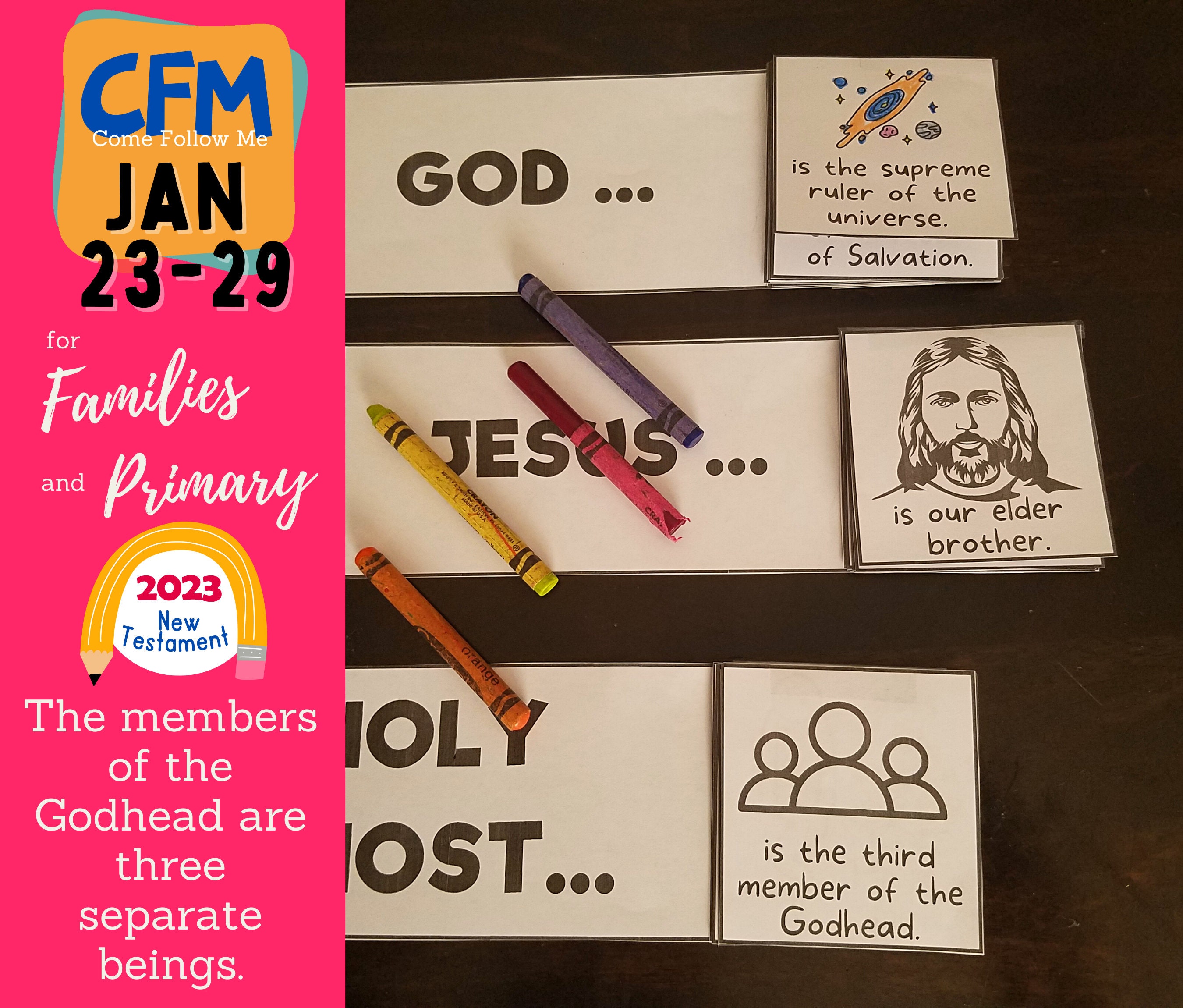Godhead: Jesus, Heavenly Father God, Holy Ghost Coloring Flipbook | LDS ...