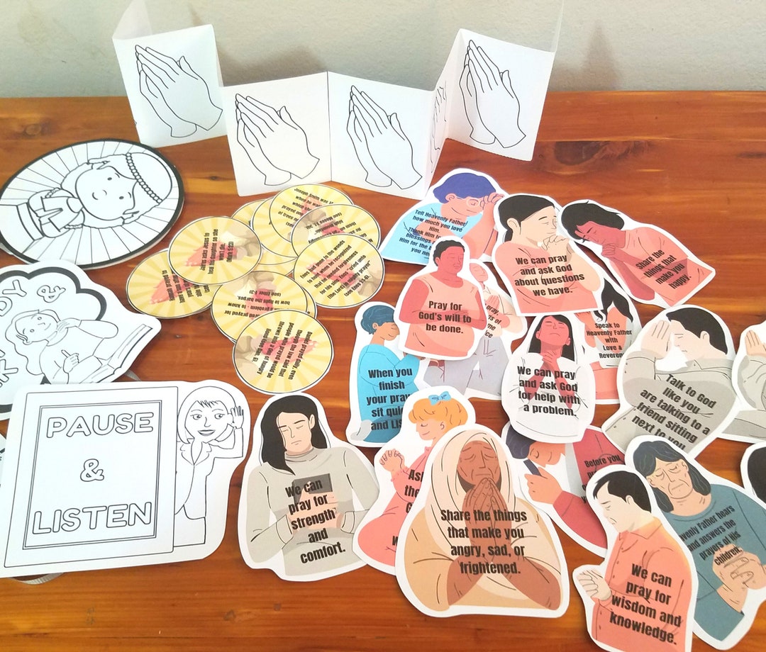 PRAYER Bundle: Praying People. Prayer Hands Circles, Coloring, Steps ...