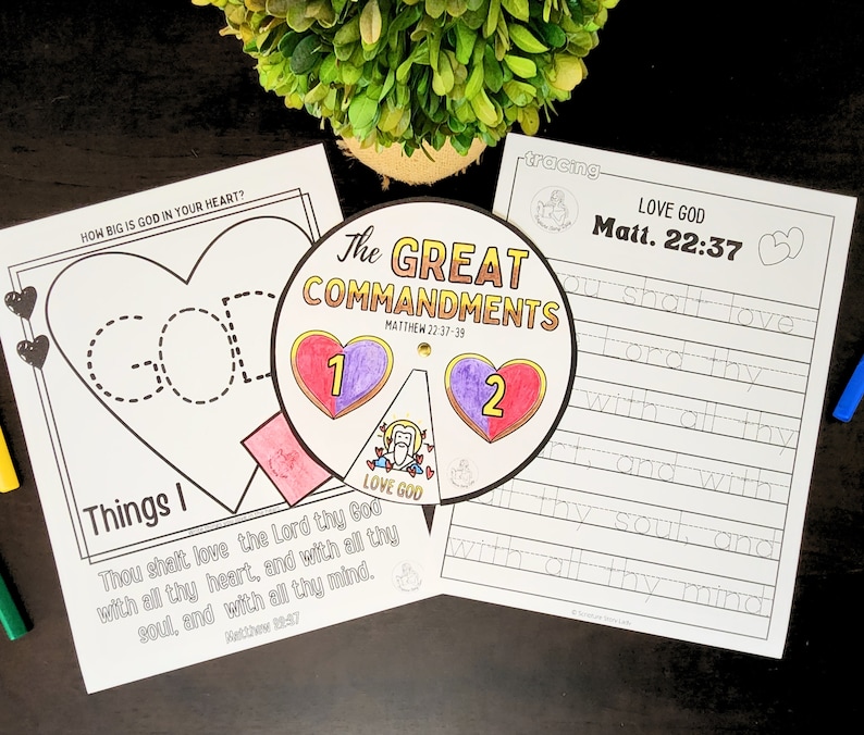 Great Commandments - Matt 22:37-39 - Coloring Bible Printables ...