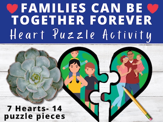 HEART PUZZLE Primary Song Game: Families Can Be Together - Etsy