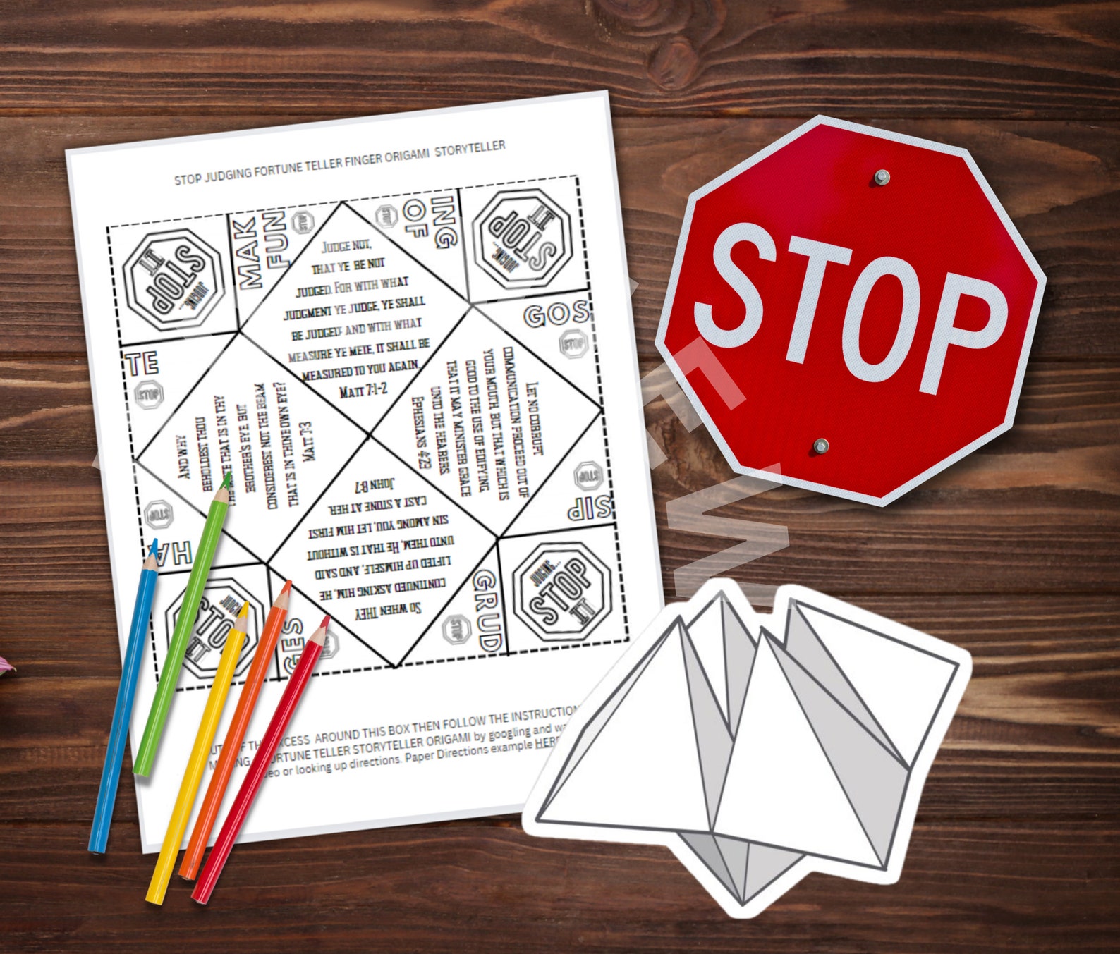 Judging Printables: Folder Game Judging Scriptures Origami - Etsy