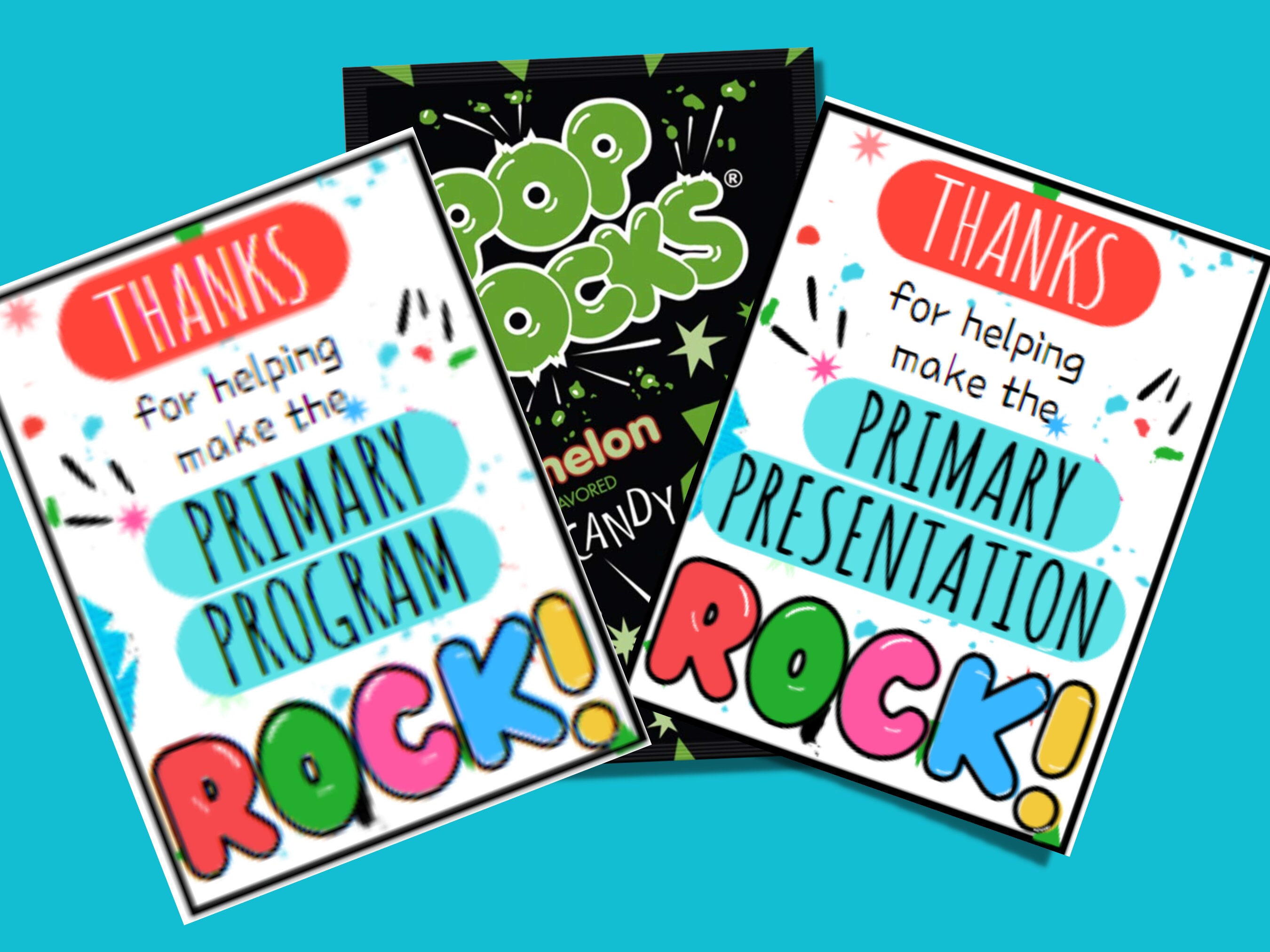 Pop Rocks Gift Tag: Thanks for Helping Make the Primary - Etsy