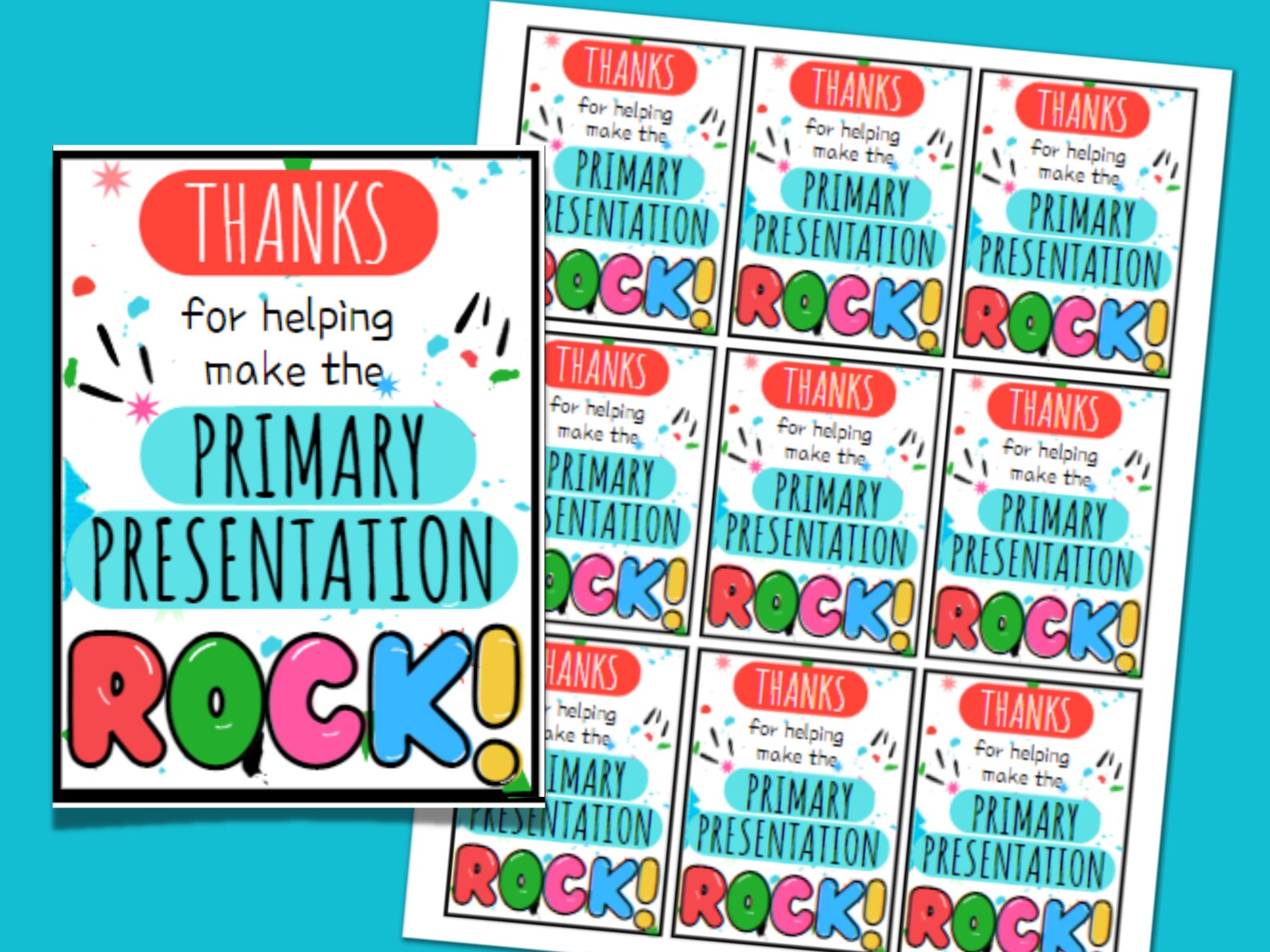 Pop Rocks Gift Tag: Thanks for Helping Make the Primary - Etsy