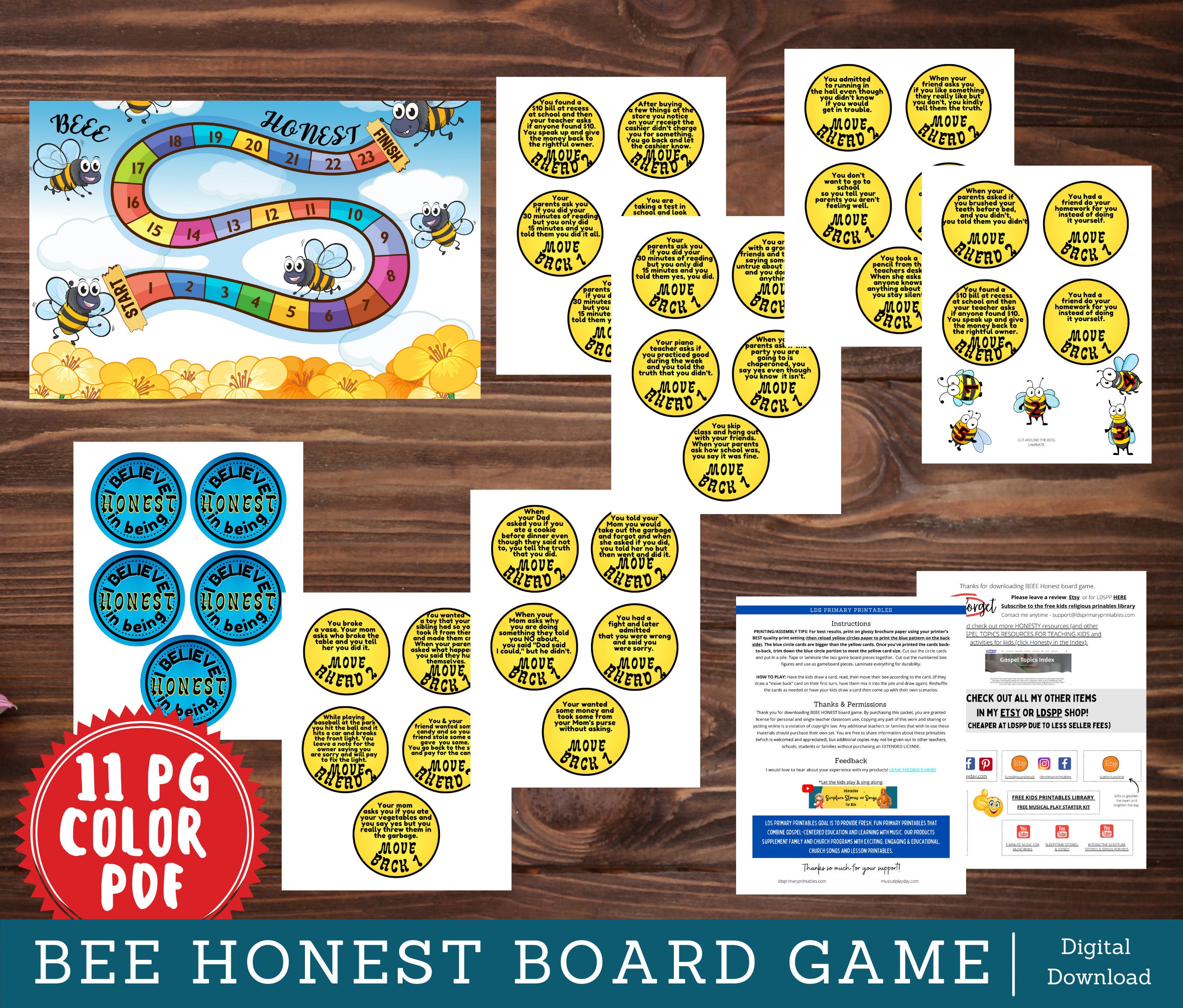 Honesty Board Game, Kids Bible Lesson Honesty, Come Follow Me Youth and ...