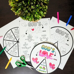 God's Love Coloring Spinner Wheel Craft & Coloring Pg - Kids Bible ...