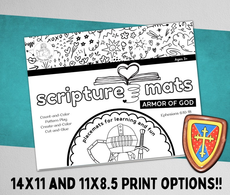 Armor of God 8 Scripture Activity Place Mats | Whole Armor of God ...
