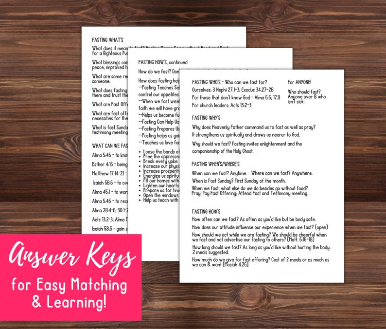 Fasting Activity Bundle | Fast Offering, Fast, Giving to Poor | Kids ...