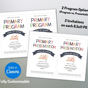 Editable Primary Program Presentation and Primary Practice Invitations ...