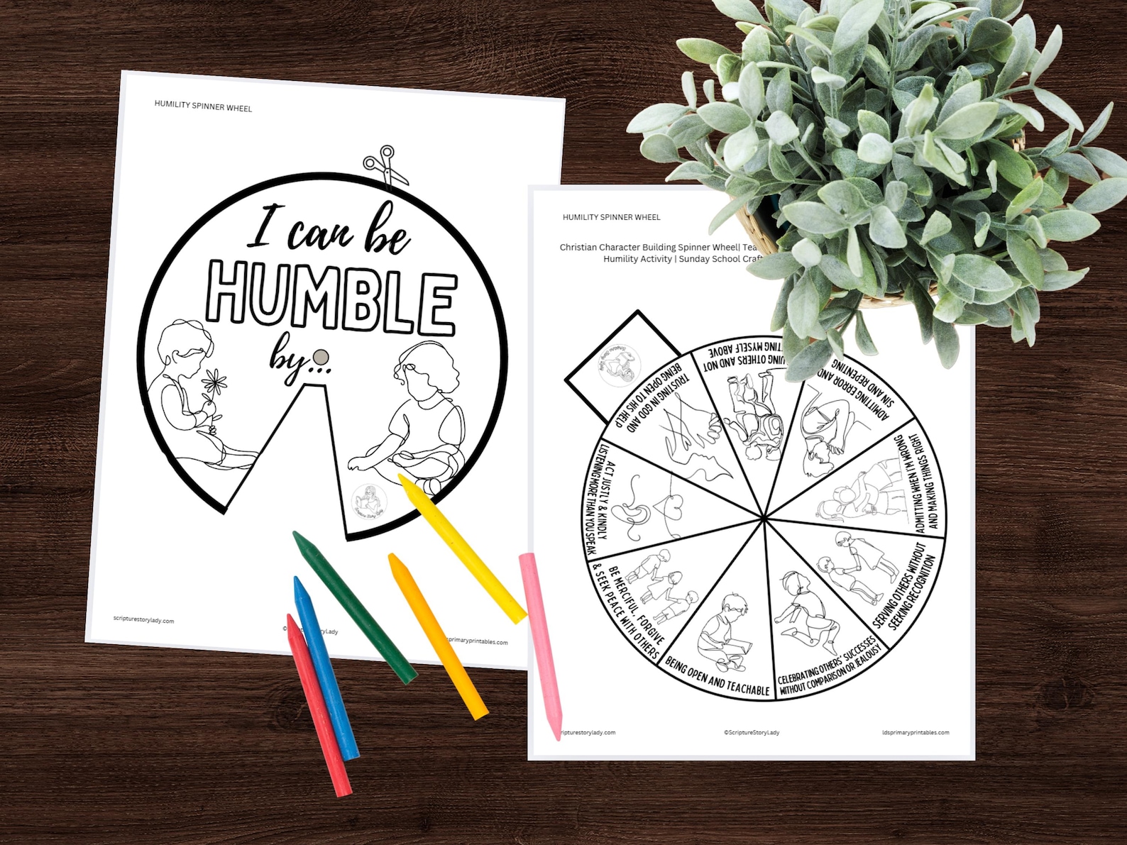 LDS Humility Spinner Wheel Craft, Come Follow Me Humility Humble Lesson ...
