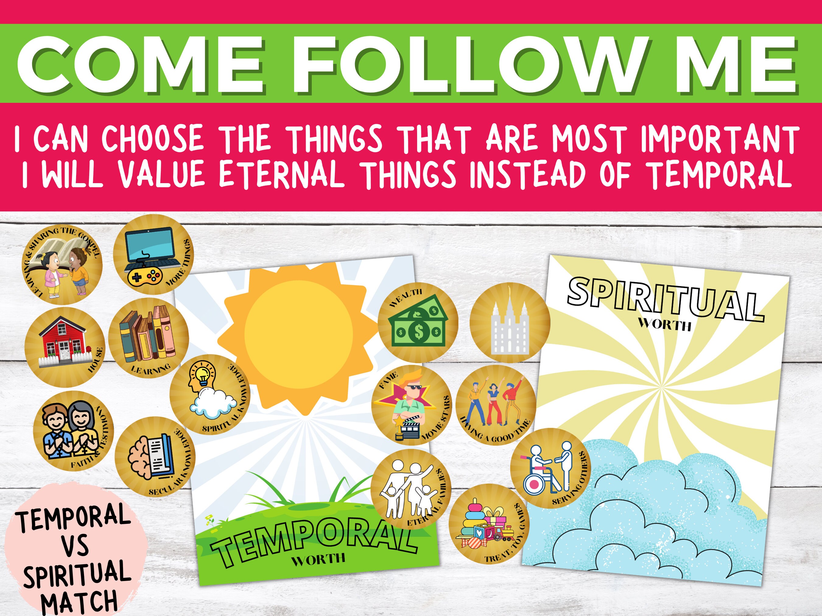 Temporal Vs Spiritual Folder Game Come Follow Me 2023 Families & LDS ...