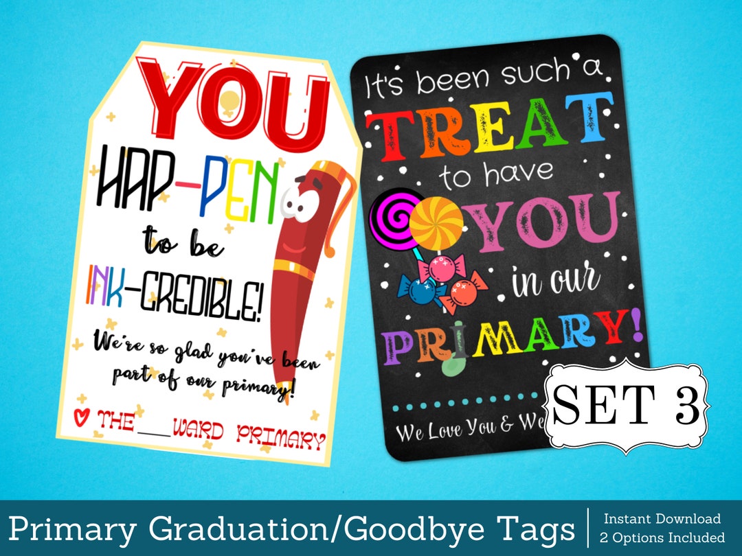 LDS Primary Goodbye Primary Gift Tags | Moving or Graduating | LDS ...